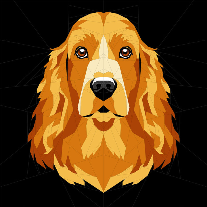 Rich Gold Cocker Spaniel Dog Quilt Pattern – Modern Quilt Patterns