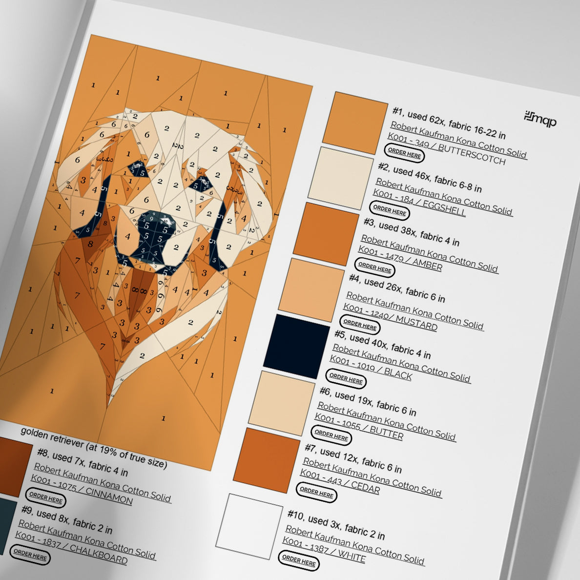 Golden Retriever Dog Paper Piecing Quilt Pattern – Modern Quilt Patterns