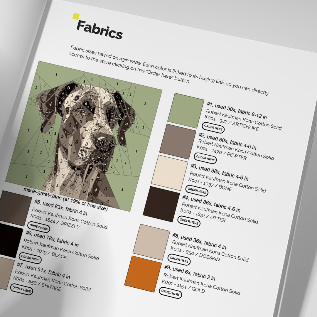 Merle Great Dane Dog Paper Piecing Quilt Pattern – Modern Quilt Patterns