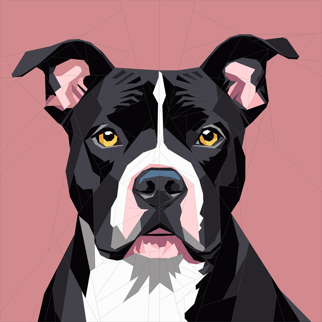 Pit Bull Dog Paper Piecing Quilt Pattern – Modern Quilt Patterns
