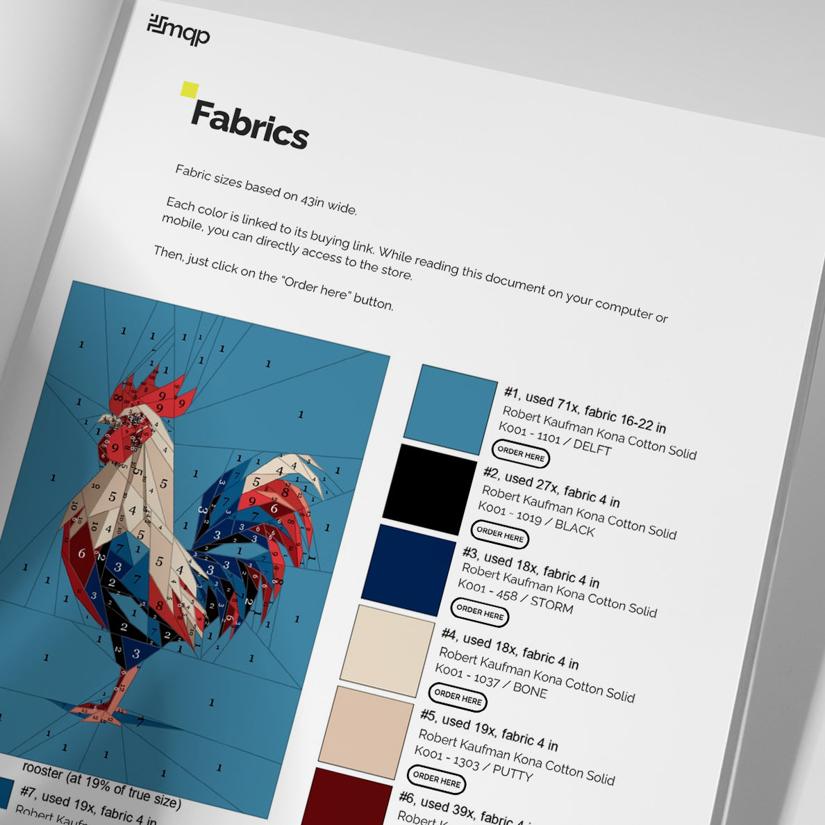 Rooster Paper Piecing Quilt Pattern – Modern Quilt Patterns