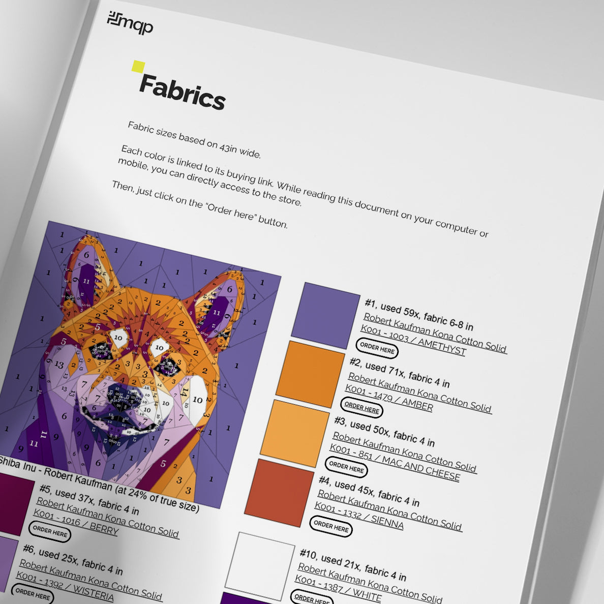 Shiba Inu Dog Paper Piecing Quilt Pattern – Modern Quilt Patterns